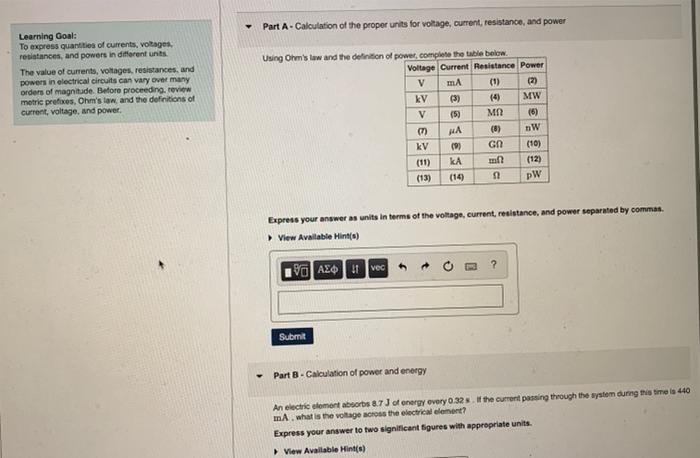 Solved Learning Coal: To express quantities of currents, | Chegg.com