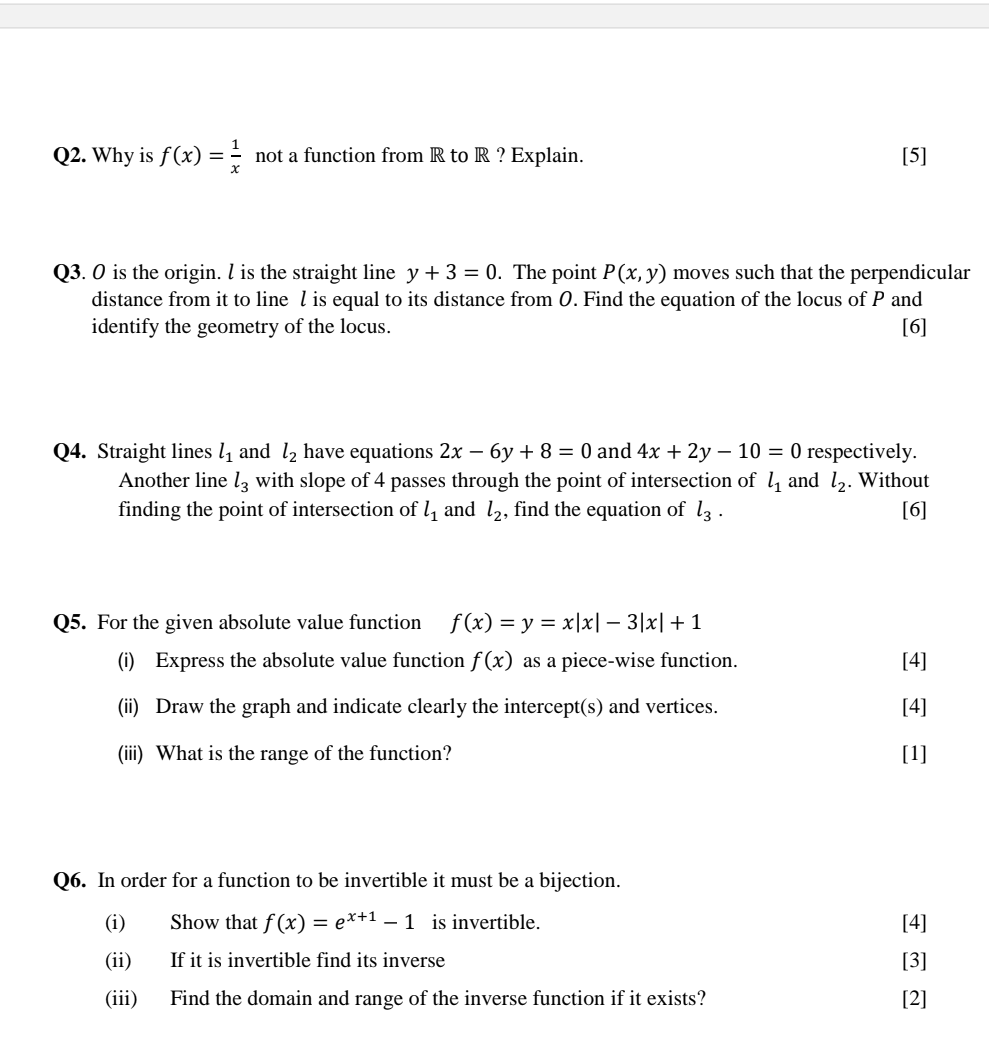 Solved Q2. ﻿Why is f(x)=1x ﻿not a function from R ﻿to R ? | Chegg.com