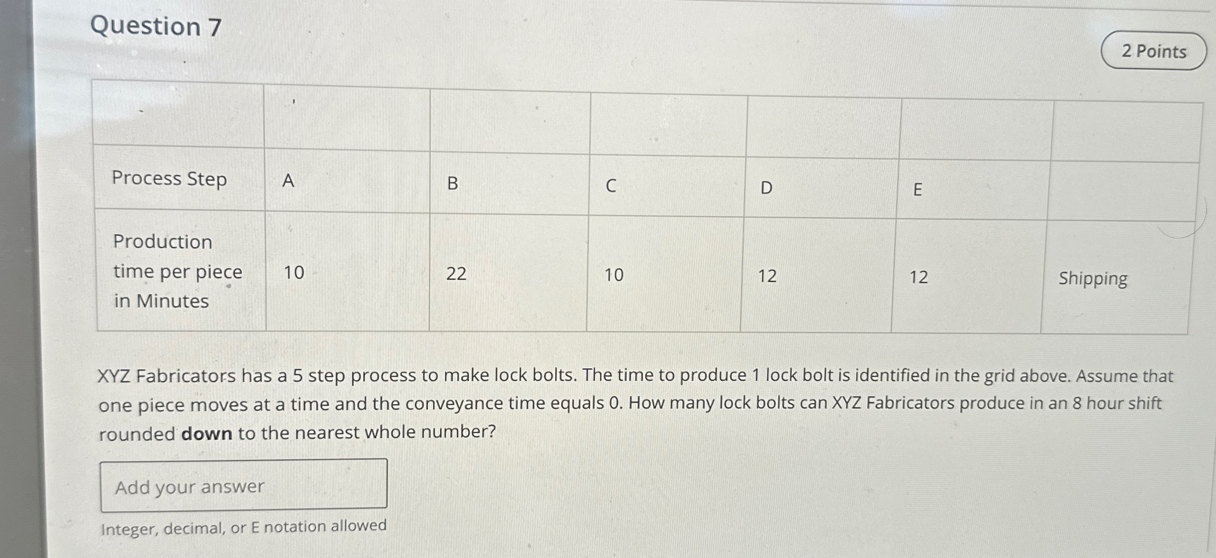 Solved Question 7XYZ Fabricators has a 5 ﻿step process to | Chegg.com