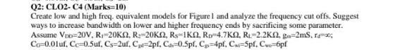 Solved Q2: CLO2- C4 (Marks=10) Create low and high freq. | Chegg.com