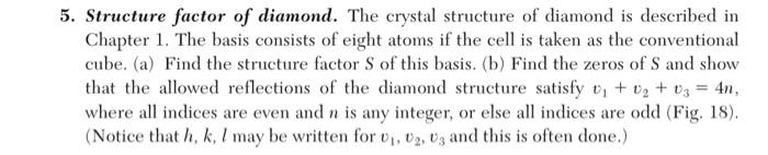 Solved Structure factor of diamond. The crystal structure of | Chegg.com