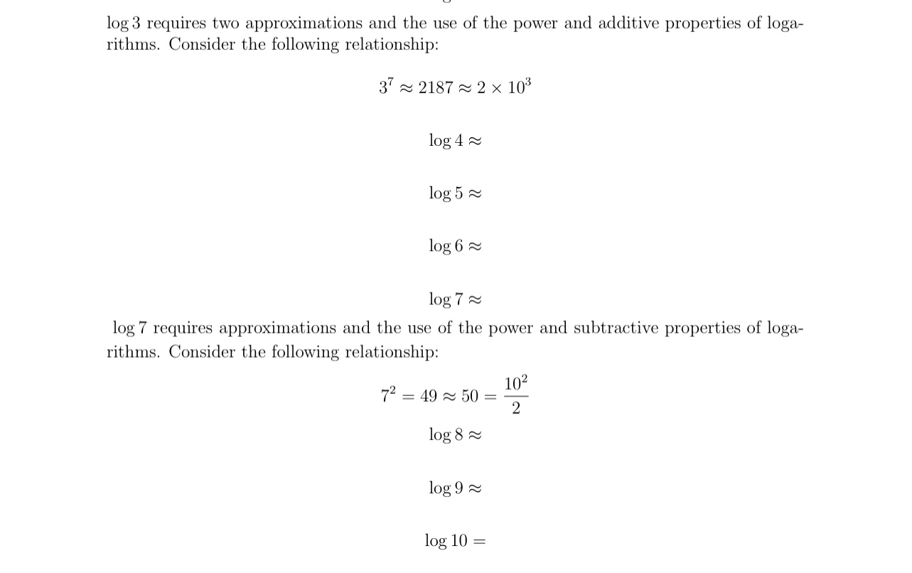Solved log3 ﻿requires two approximations and the use of the | Chegg.com