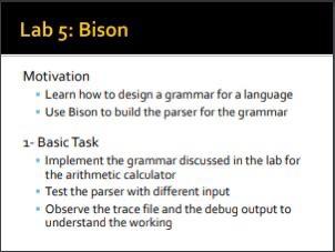 Solved Lab 5: Bison Motivation Learn how to design a grammar | Chegg.com