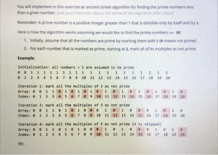 Solved Ex . Prime Numbers ( points) You will implement in | Chegg.com