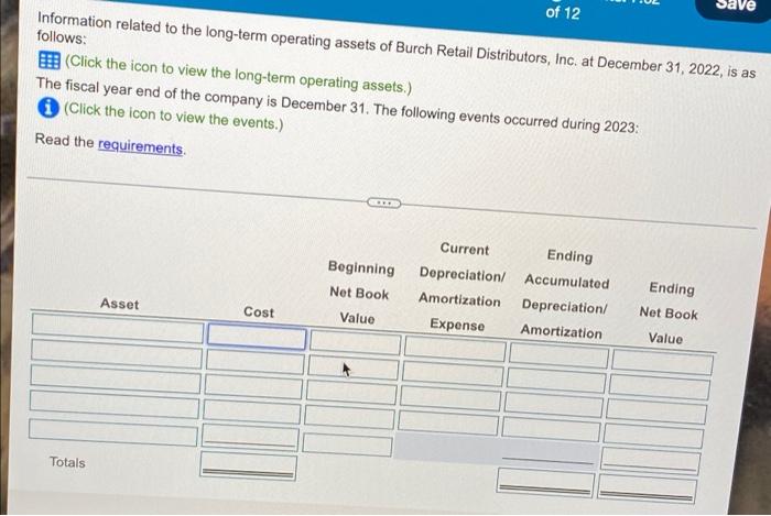 Solved of 12 Information related to the long-term operating | Chegg.com