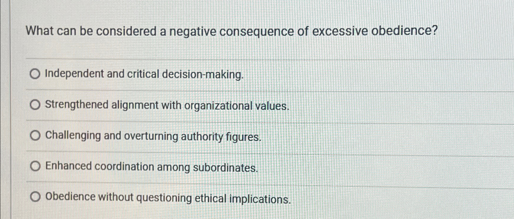 Solved What can be considered a negative consequence of | Chegg.com
