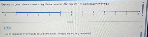 Solved Express the graph shown in color using interval | Chegg.com