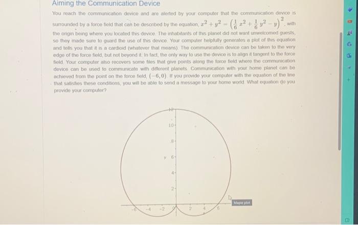 Solved Aiming the Communication Device You reach the | Chegg.com