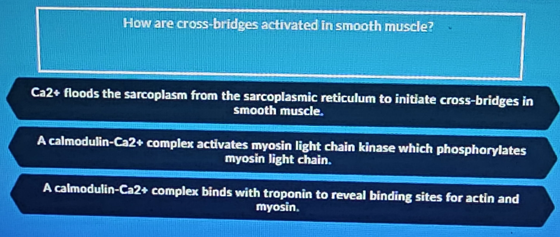 Solved How are cross-bridges acivated in smooth muscle?Ca2+ | Chegg.com