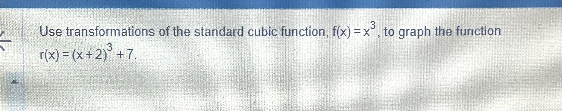 Solved Use Transformations Of The Standard Cubic Function