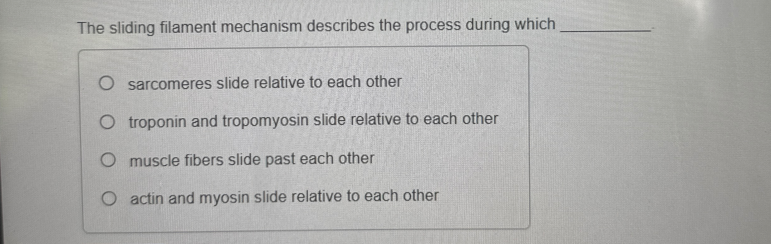 Solved The sliding filament mechanism describes the process | Chegg.com
