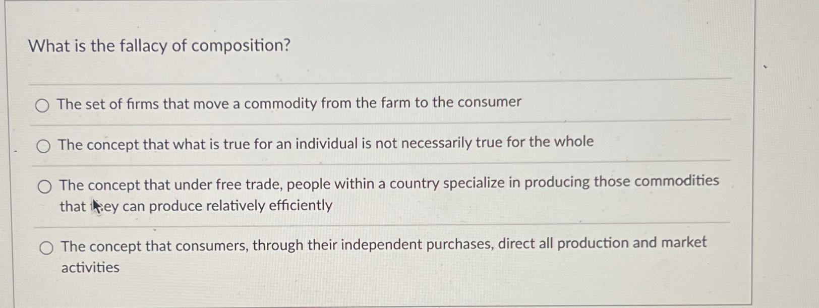 Solved What is the fallacy of composition?The set of firms | Chegg.com