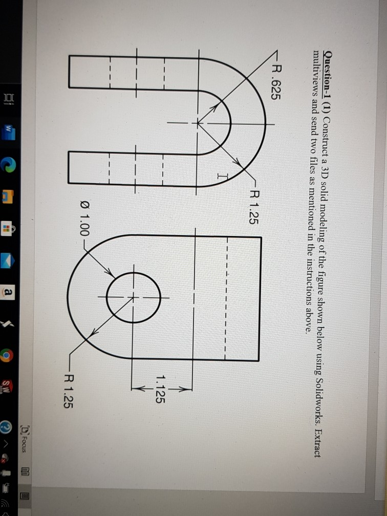 Question-1 (1) Construct a 3D solid modeling of the | Chegg.com