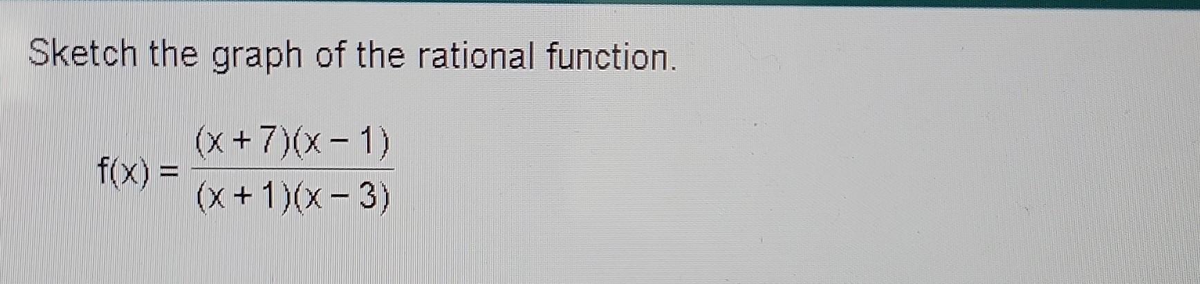 Solved Sketch The Graph Of The Rational Function