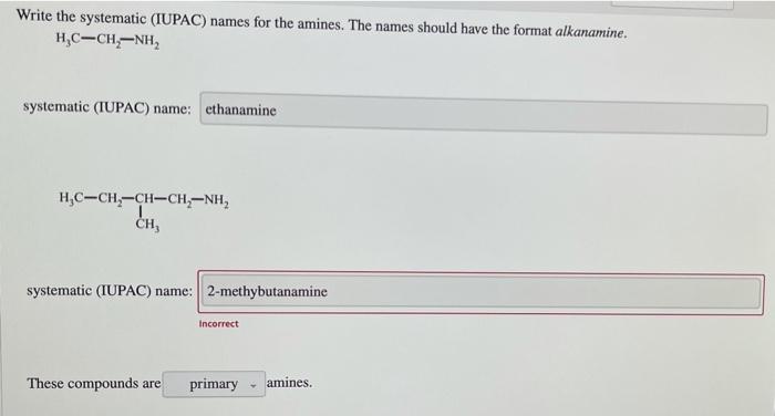 Solved Write the systematic (IUPAC) names for the amines. | Chegg.com