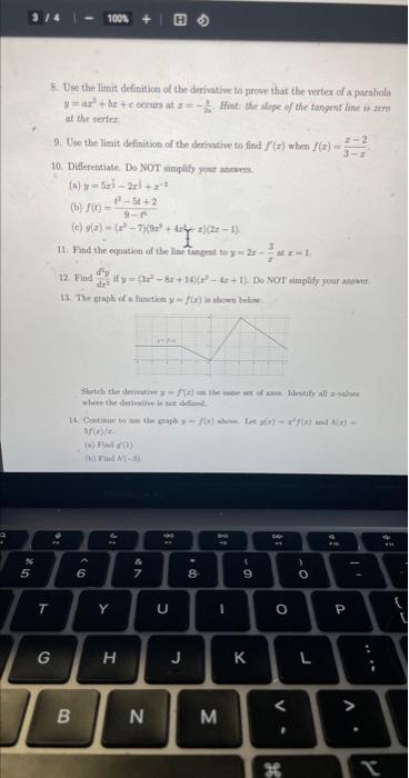 Solved Use the limait definition of the derivative to prove | Chegg.com