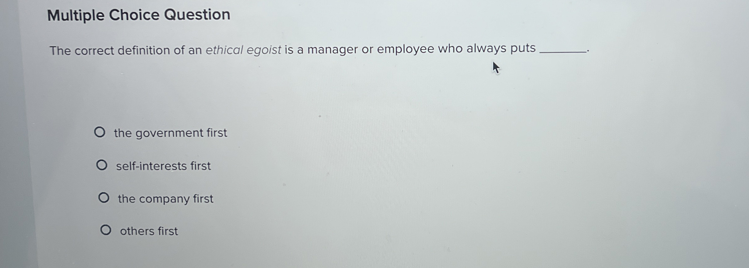 Solved Multiple Choice QuestionThe correct definition of an | Chegg.com