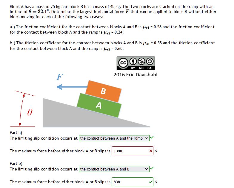 Solved Block A has a mass of 25kg ﻿and block B ﻿has a mass | Chegg.com
