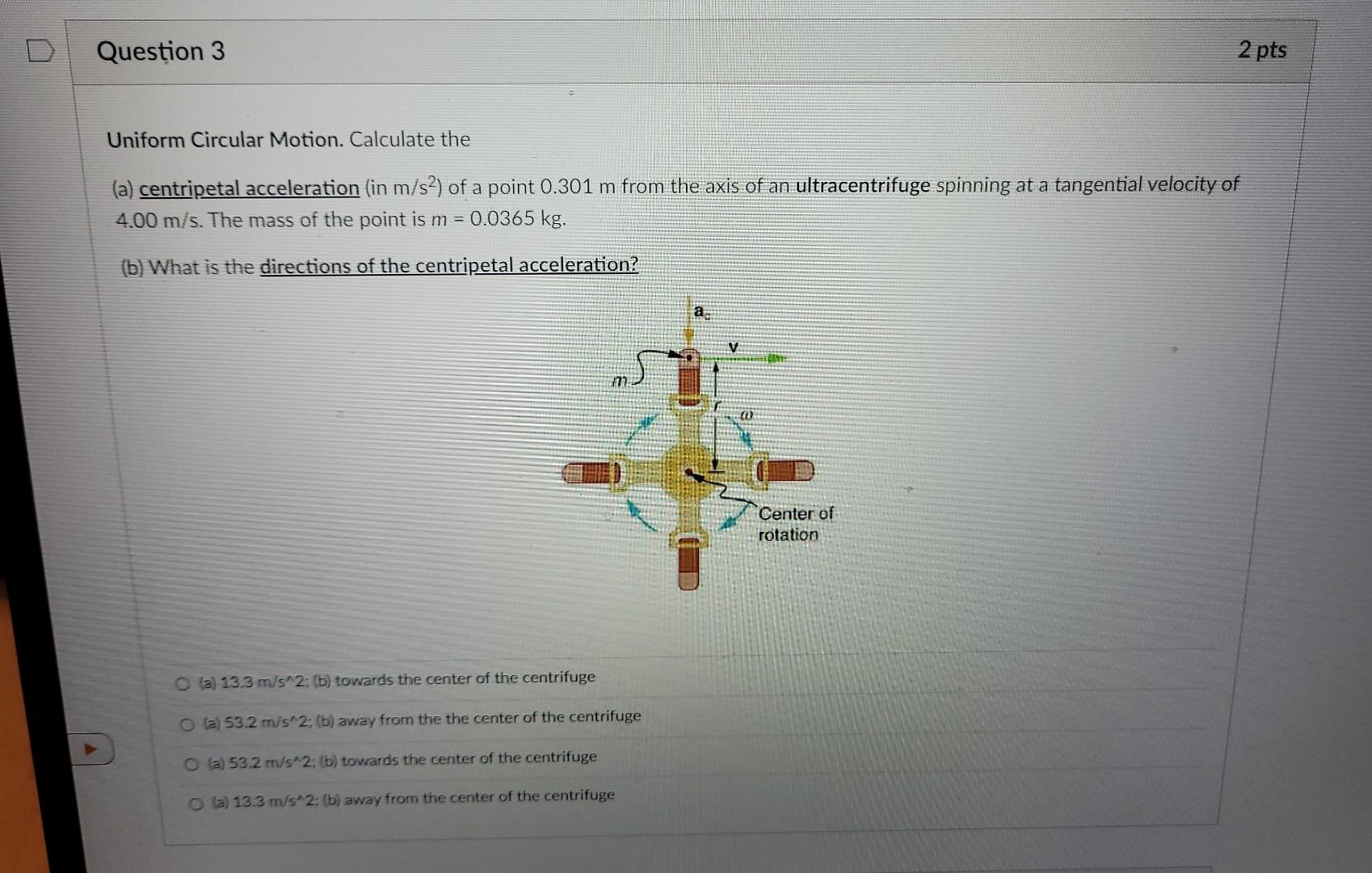 Solved Uniform Circular Motion. Calculate the (a) | Chegg.com