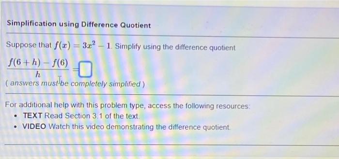 Solved Simplification using Difference Quotient Suppose that | Chegg.com