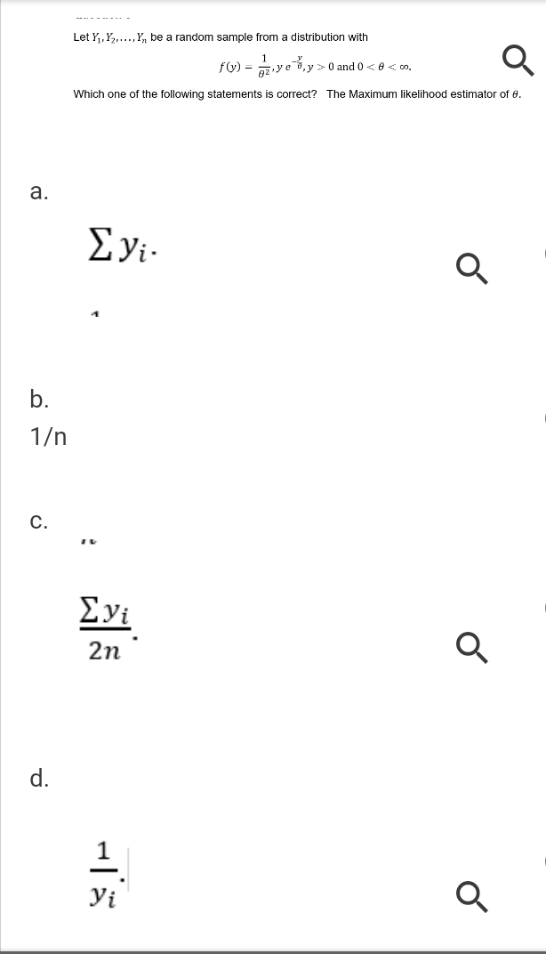 Solved Let Y1,Y2,…,Yn be a random sample from a distribution | Chegg.com