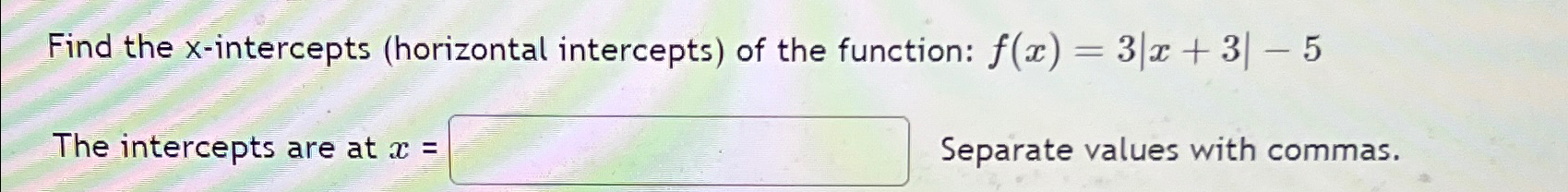 Solved Find the x-intercepts (horizontal intercepts) ﻿of the | Chegg.com