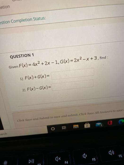 Solved letion estion Completion Status: QUESTION 1 Given | Chegg.com