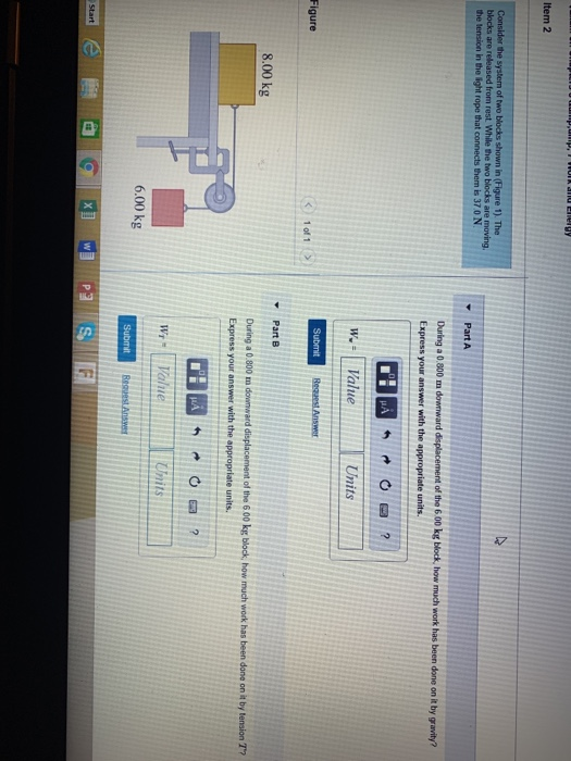 Solved Item 2 Consider the system of two blocks shown in | Chegg.com