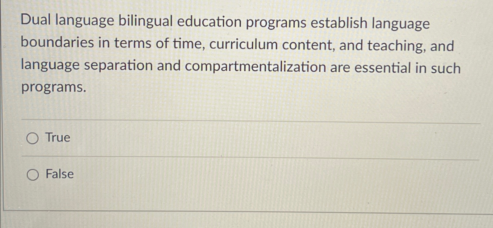 Solved Dual language bilingual education programs establish | Chegg.com