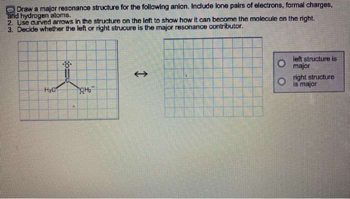 Solved Draw a major resonance structure for the following | Chegg.com