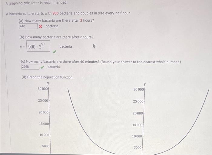 Solved A graphing calculator is recommended. A bacteria | Chegg.com