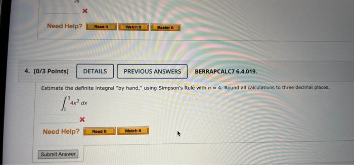 Solved Estimate the definite integral "by hand," using | Chegg.com