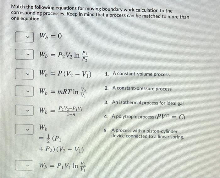 Solved Match the following equations for moving boundary | Chegg.com