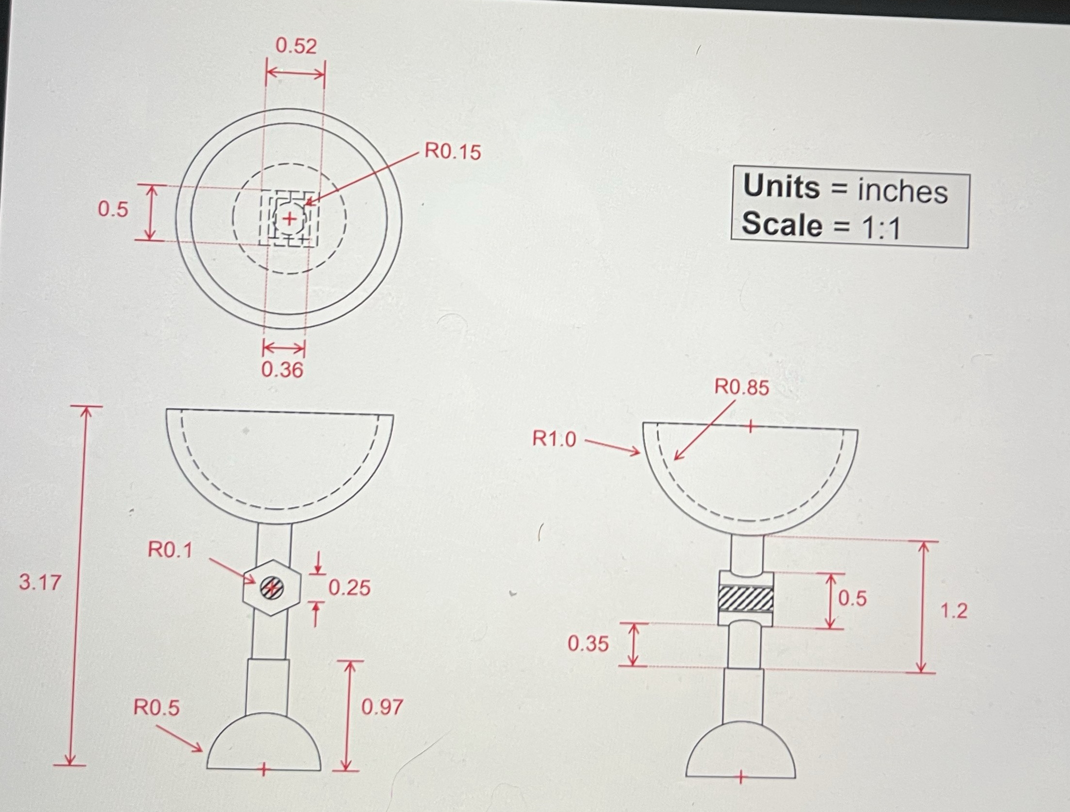 Solved Create a 3D design based on this 2D drawing on tinker | Chegg.com