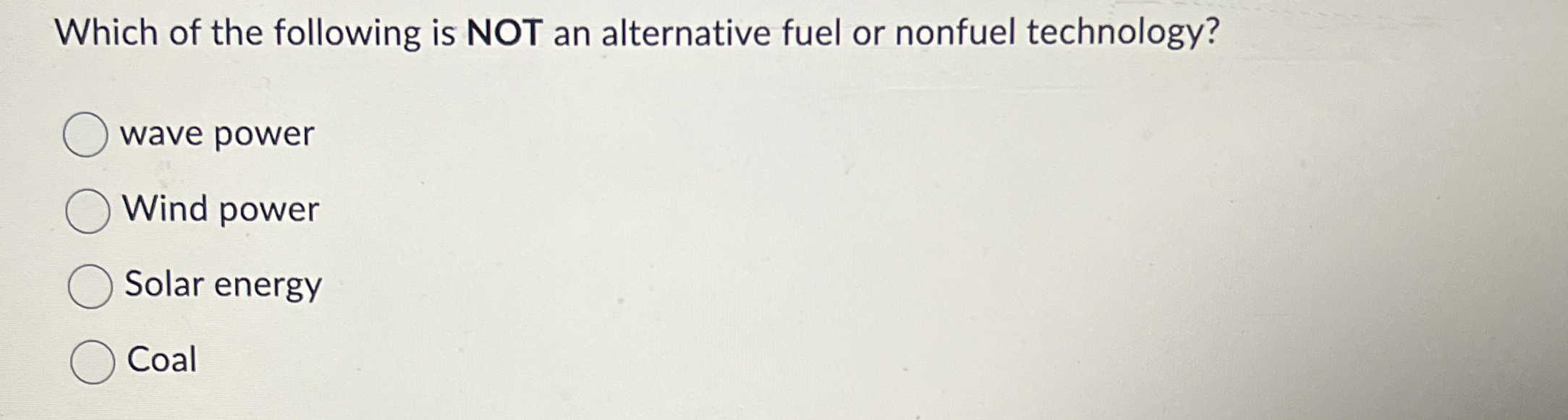 Solved Which of the following is NOT an alternative fuel or | Chegg.com