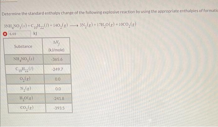 Solved Determine the standard enthalpy change of the | Chegg.com
