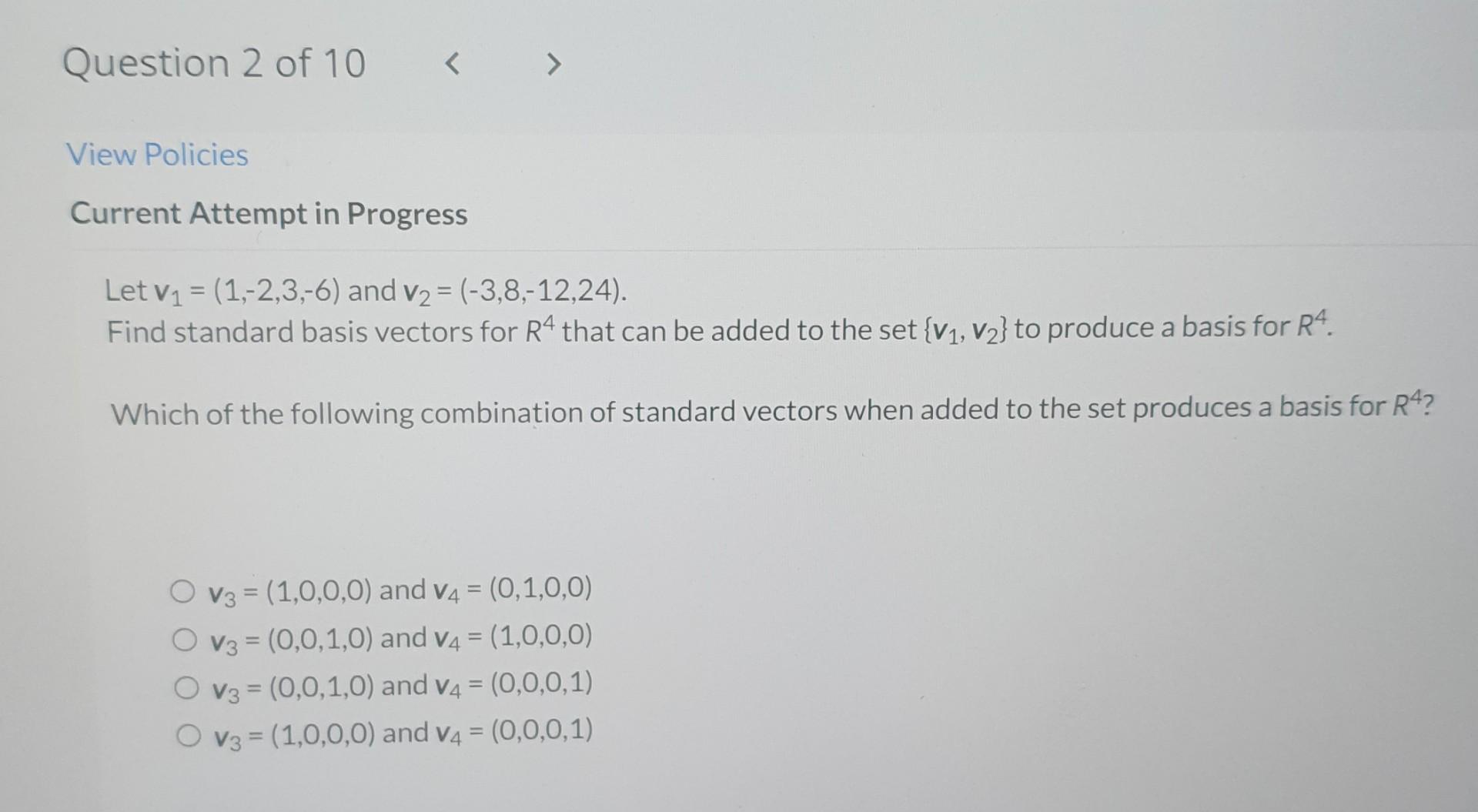 Solved Question 2 of 10 View Policies Current Attempt in | Chegg.com