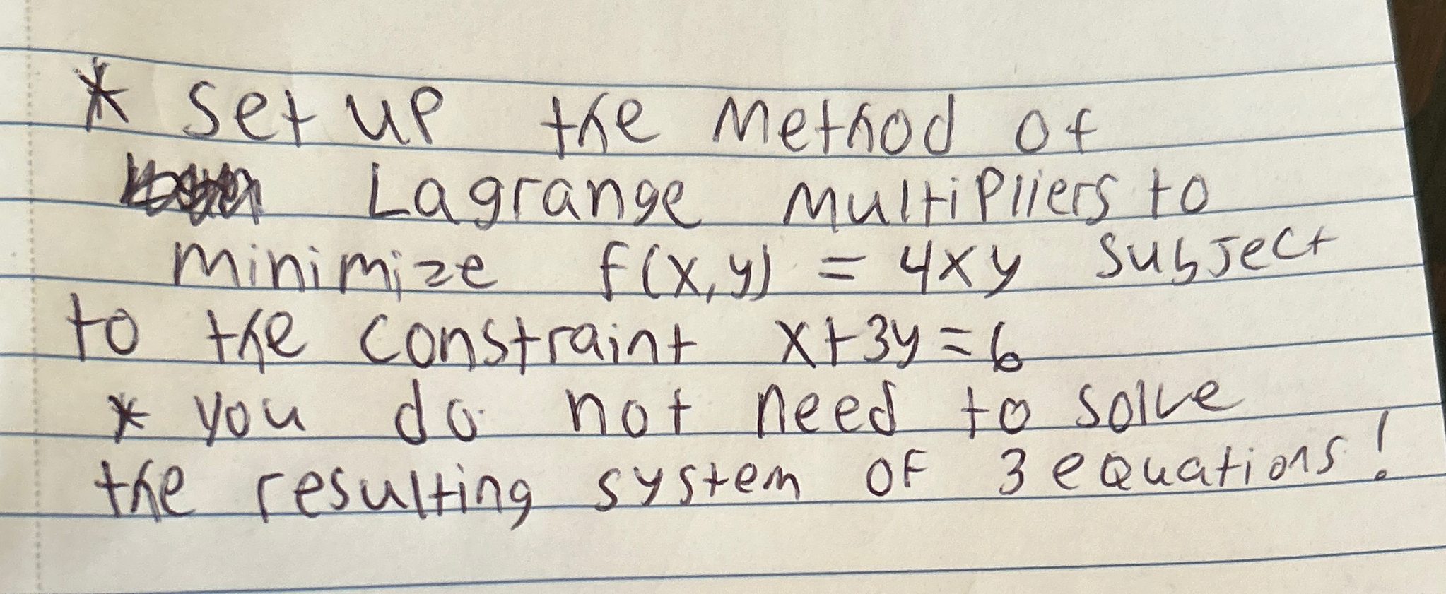 Solved set up the method of Lagrange multipliers to minimize | Chegg.com