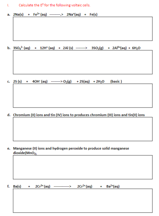 Solved e. Manganese (II) ions and hydrogen peroxide to | Chegg.com