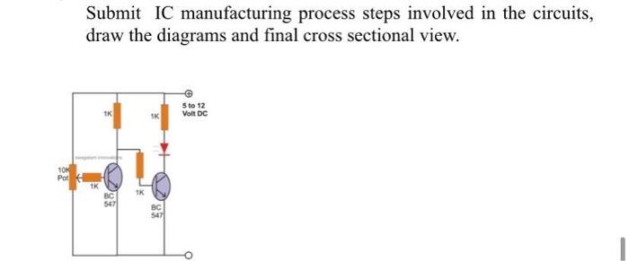 Submit IC manufacturing process steps involved in the | Chegg.com