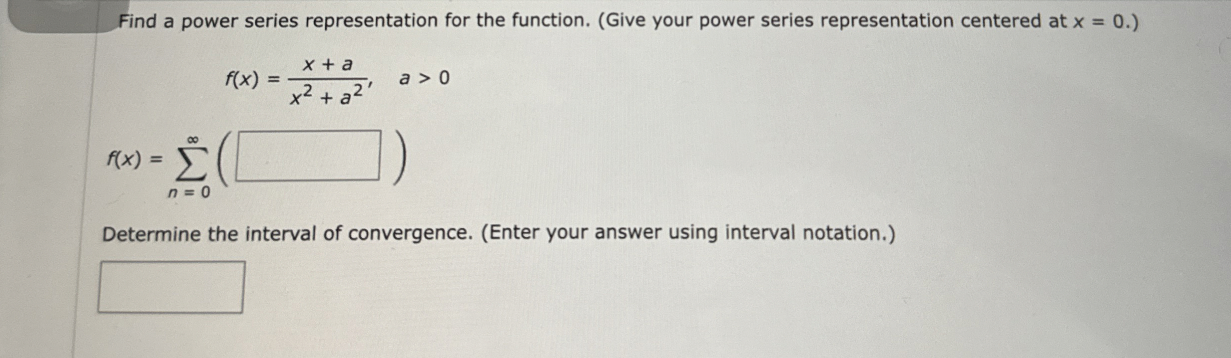 Solved Find a power series representation for the function. | Chegg.com