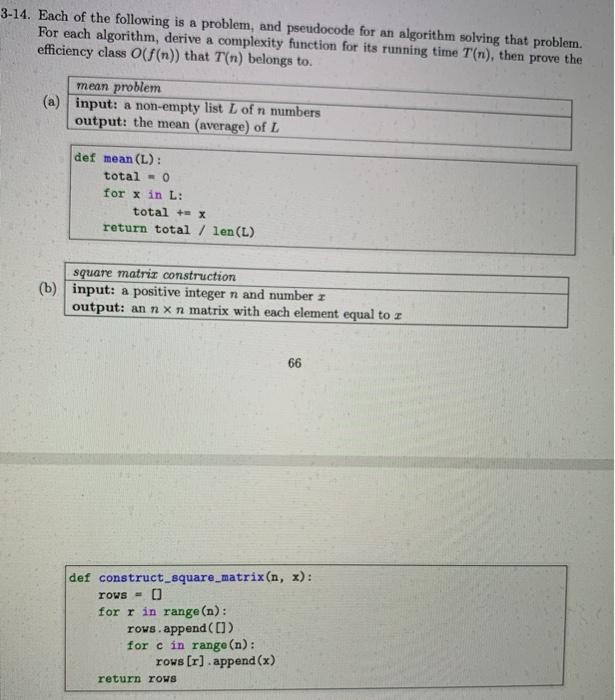 Solved 3-14. Each of the following is a problem, and | Chegg.com