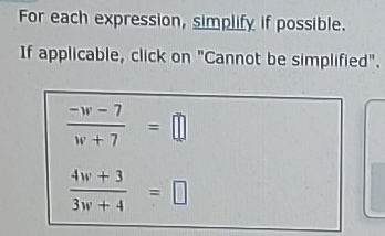 Solved For each expression, simplify. if possible.If | Chegg.com