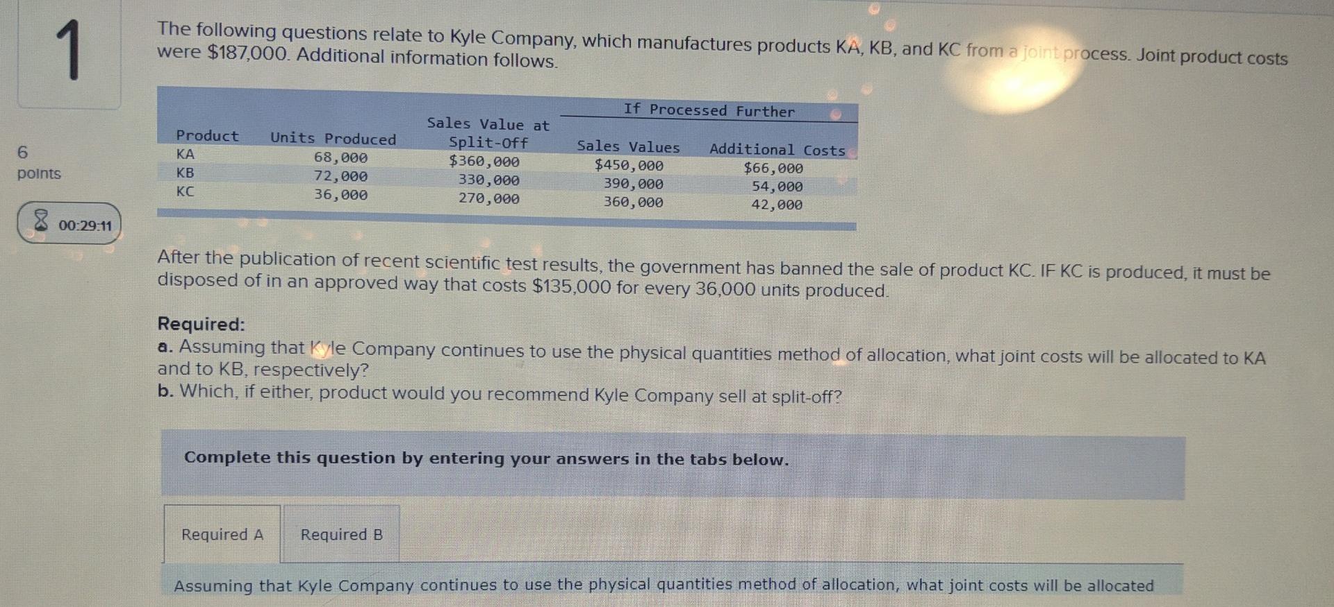 Solved 1 The following questions relate to Kyle Company, | Chegg.com
