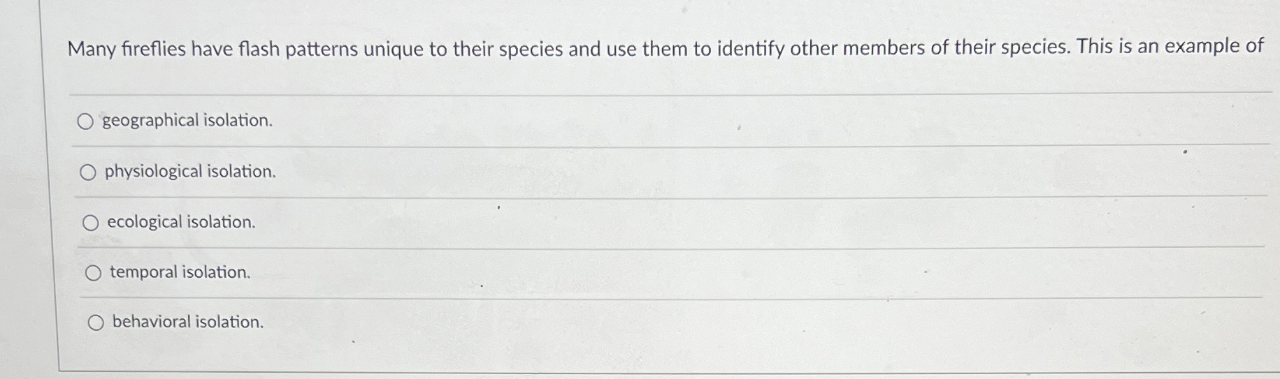 Solved Many fireflies have flash patterns unique to their | Chegg.com