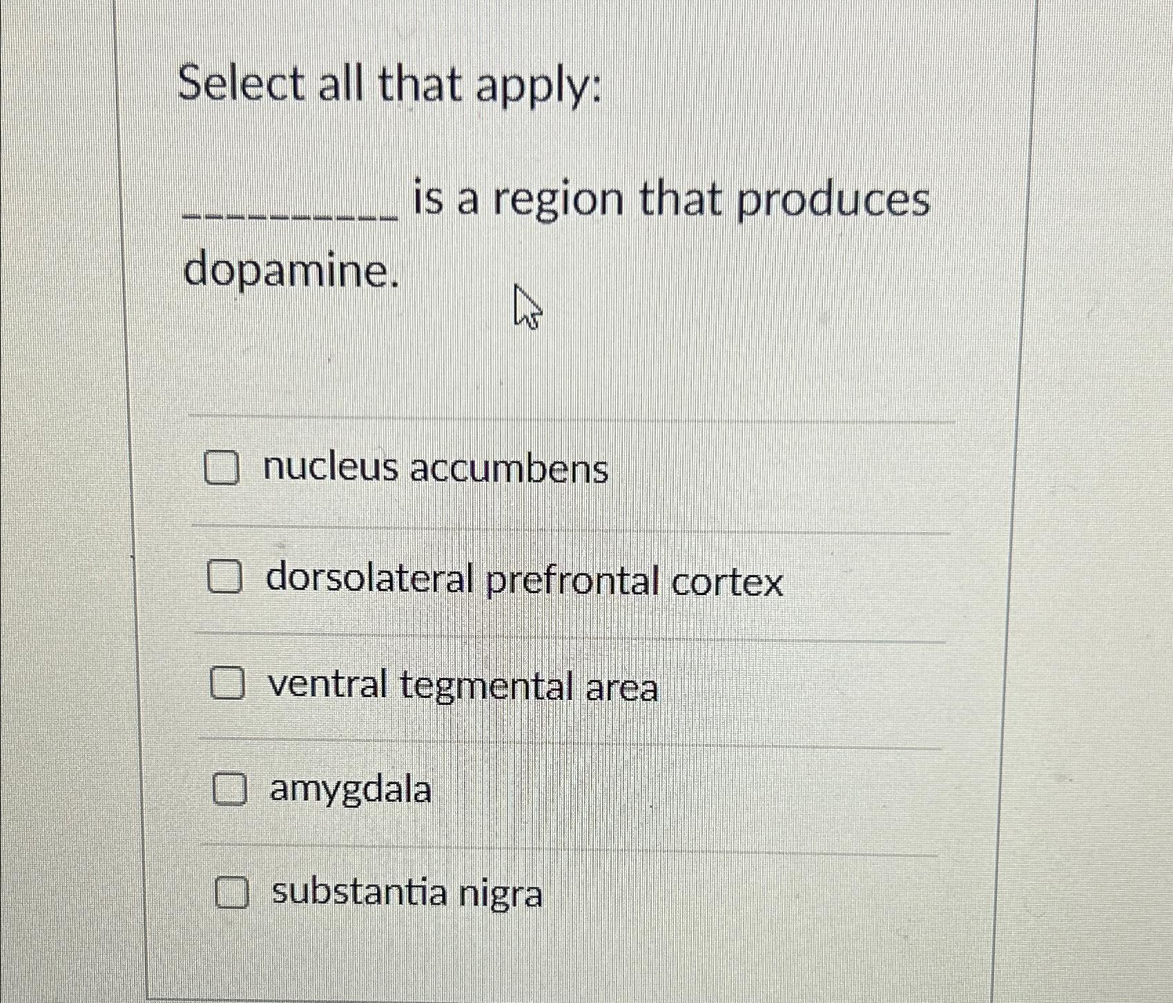 Solved Select all that apply: is a region that produces | Chegg.com