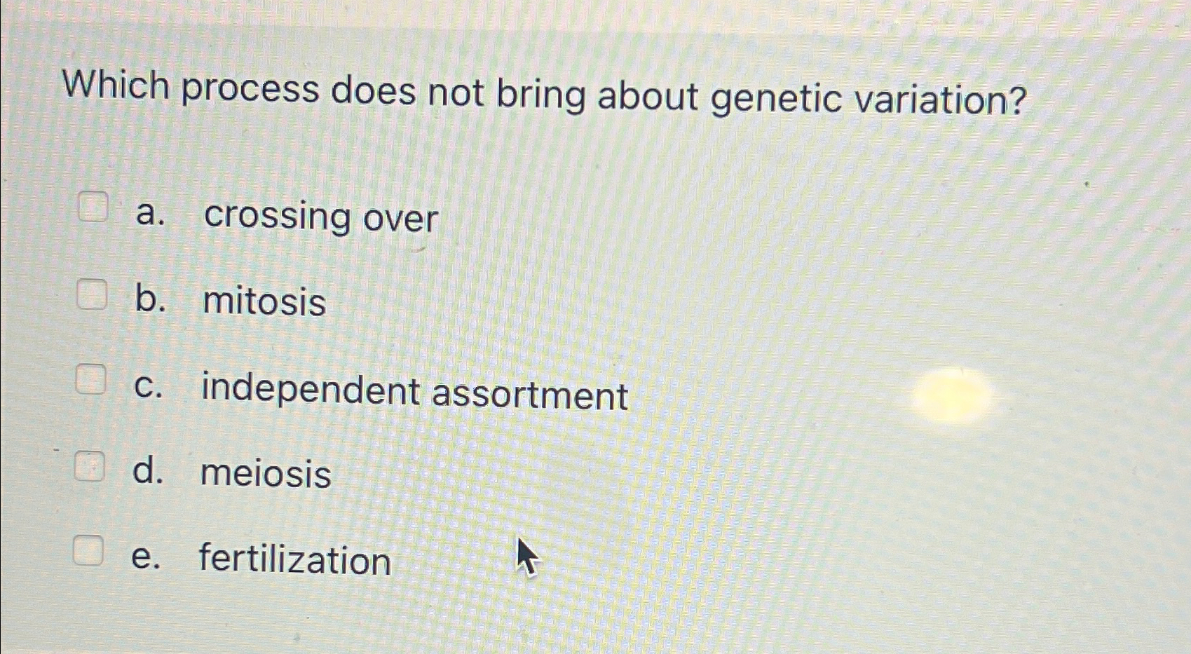 Solved Which process does not bring about genetic | Chegg.com