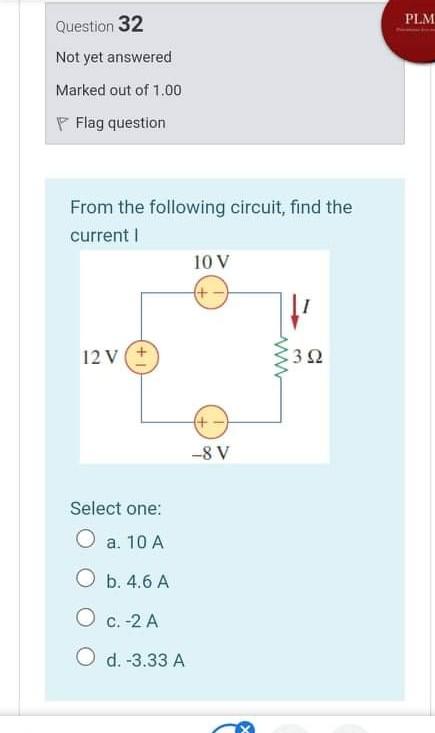 Solved PLM Question 32 Not yet answered Marked out of 1.00 P | Chegg.com