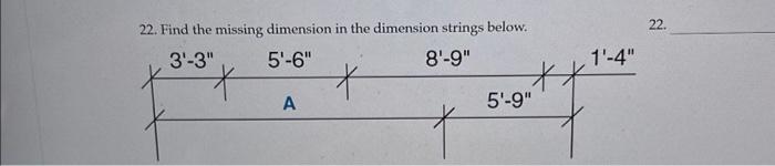 Solved 22. Find the missing dimension in the dimension | Chegg.com