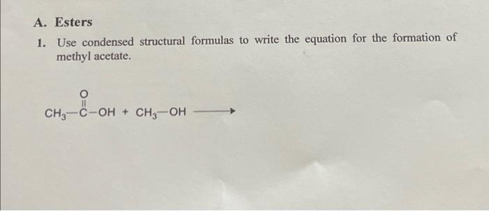 Solved use condensed structural formulas to write the | Chegg.com